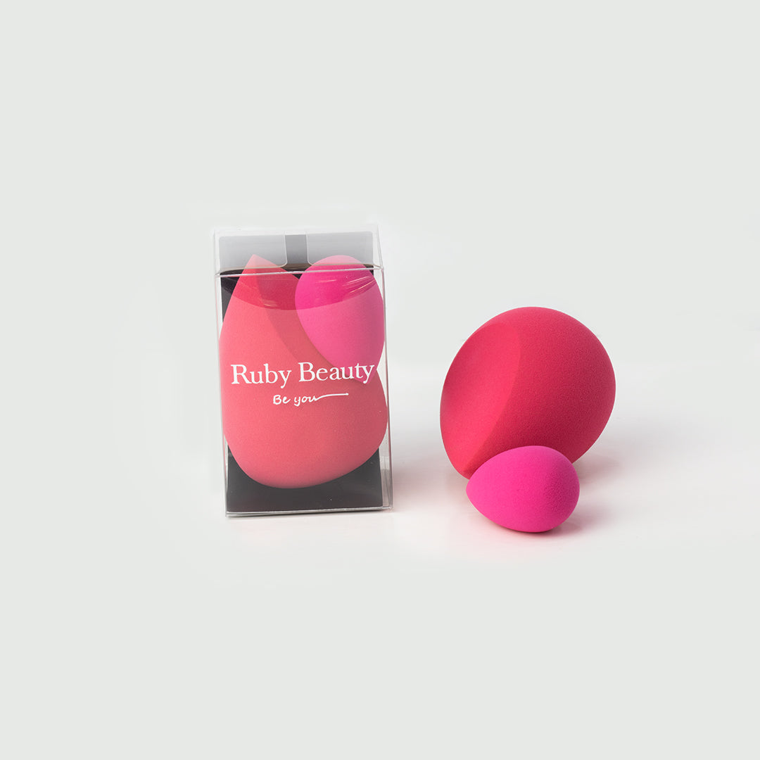 Ruby Beauty Makeup Sponge Duo – Big & Small Blender Sponges – RubyBeautyBU